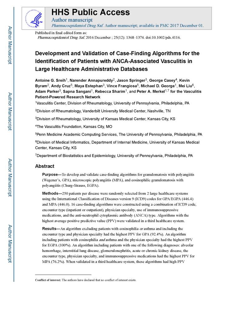 Research Discoveries - Vasculitis Foundation